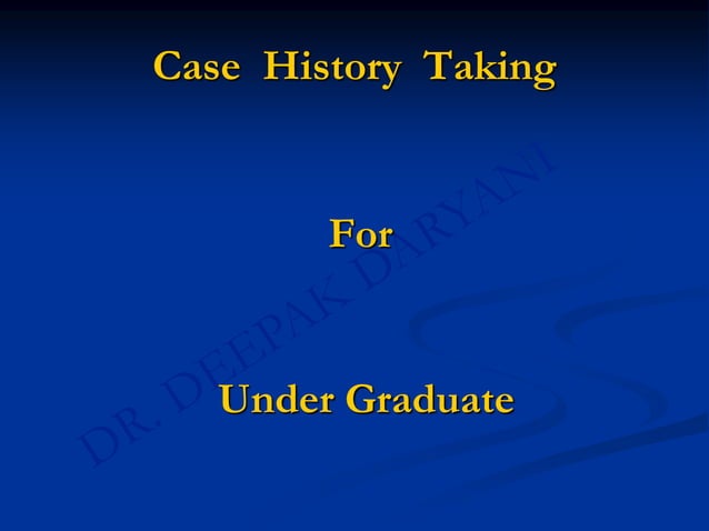 Case history | PPT
