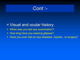 Case history.ppt | Eye and Vision Conditions | Diseases and Conditions