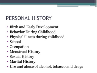 Case History taking and mental status examination | PPTX