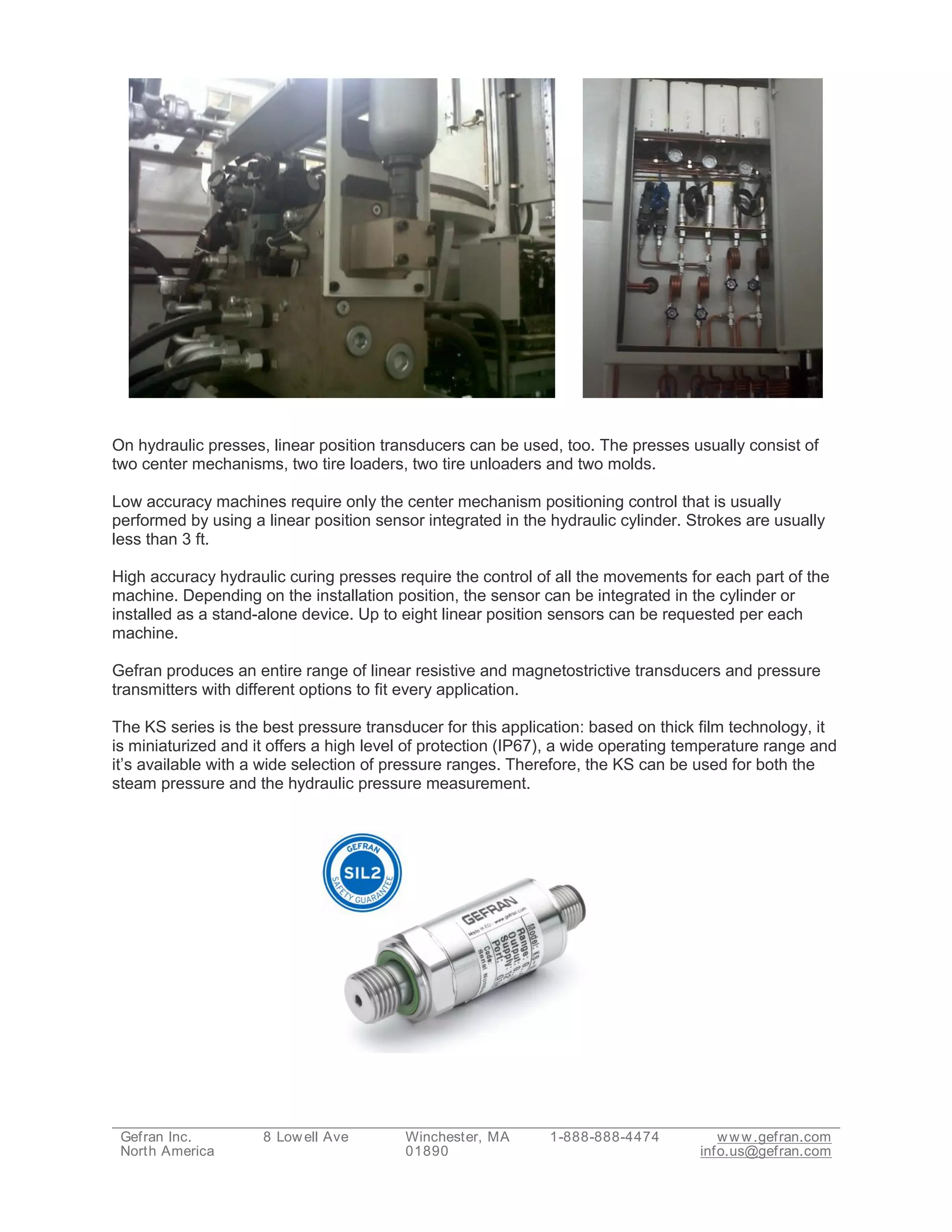 Use of position and pressure sensors in tire curing presses | PDF