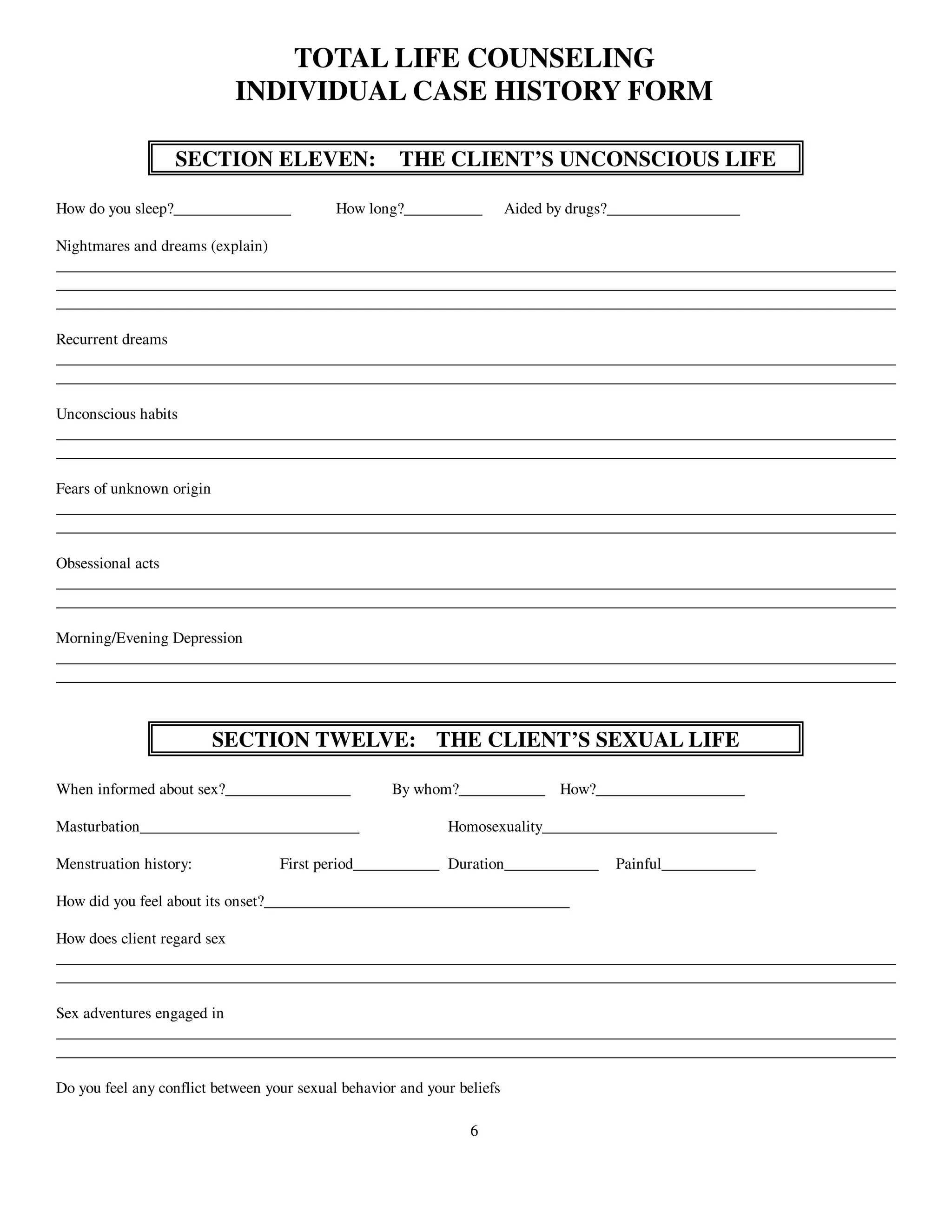 Case history form | PDF