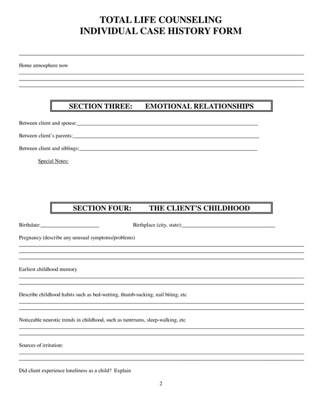 Case History Form case-history-form