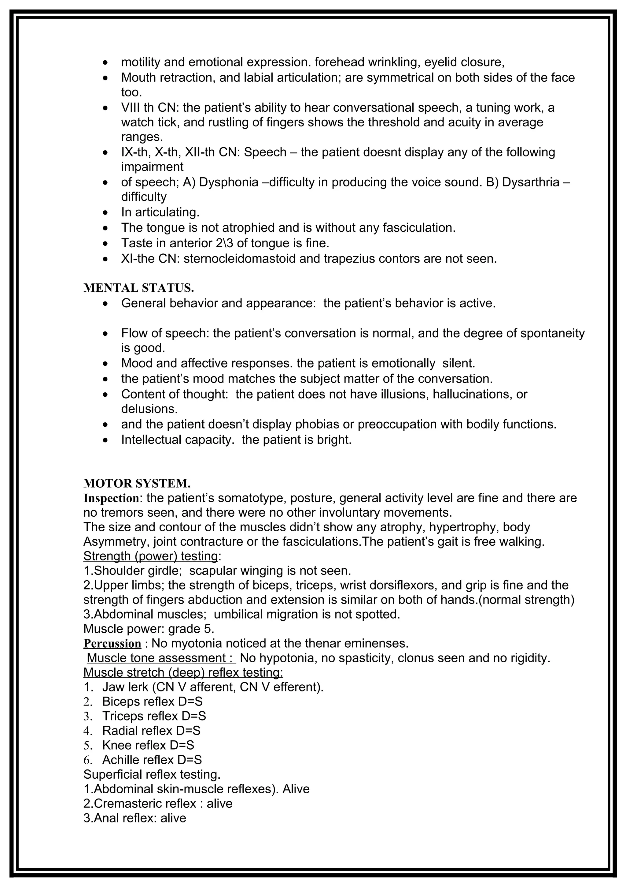 Case history of neurology | DOC