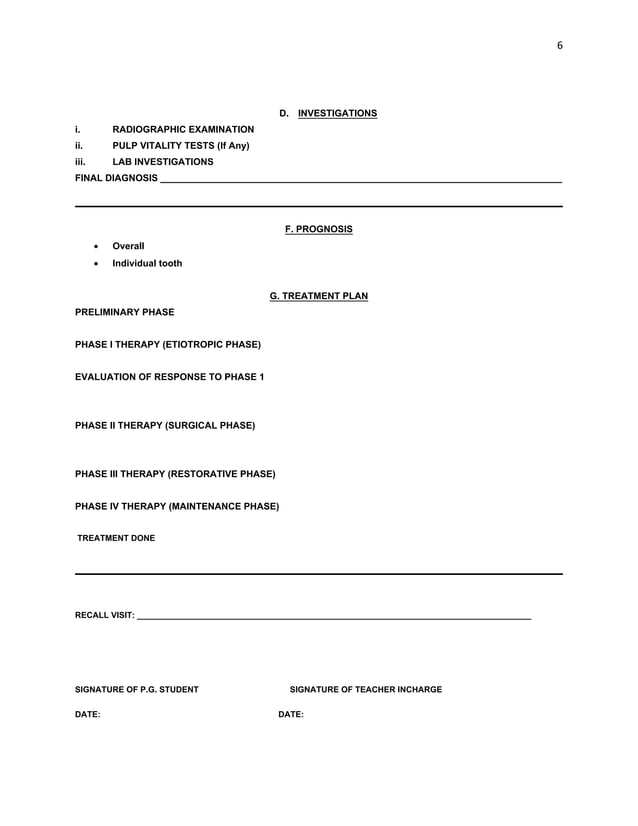 Case history performa (2) | PDF | Dental Health | Diseases and Conditions