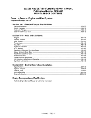 Case ih axial flow 2588 combine service repair manual | PDF