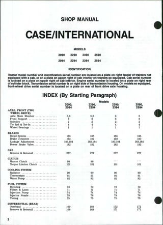Case ih case international 2290 tractor service repair manual | PDF