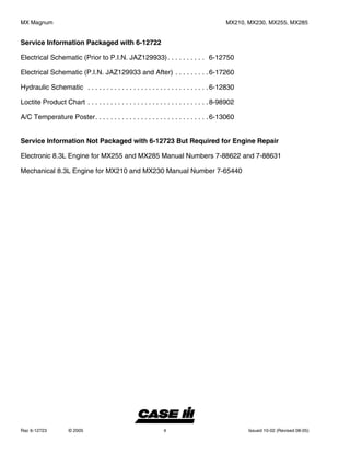Case ih mx255 tractor service repair manual | PDF