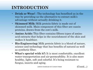A STUDY ON CASEIN FIBER | PDF