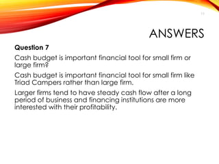 Case in financial management case 14, triad camp | PPTX