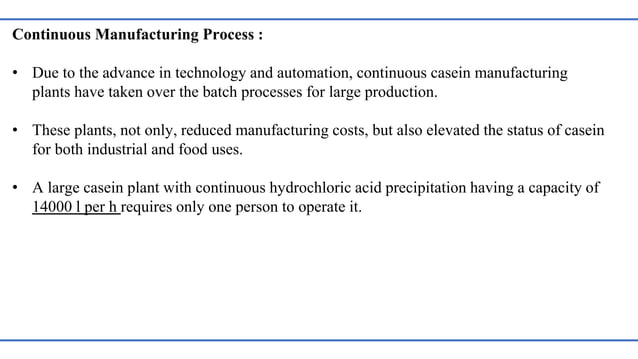 casein production at automization and it's process | PPT
