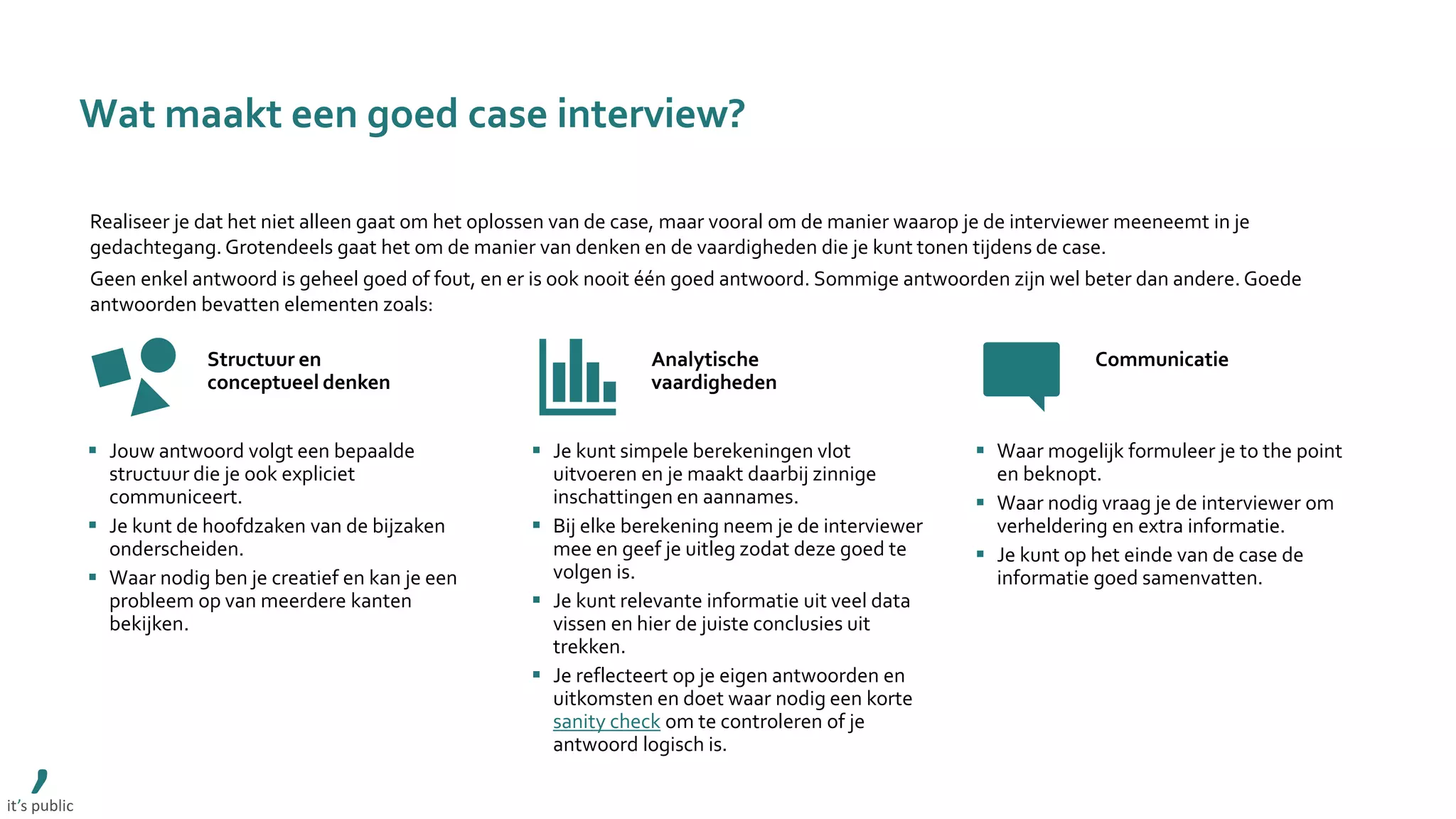 Consulting case interview – It’s Public voorbeeld | PPT