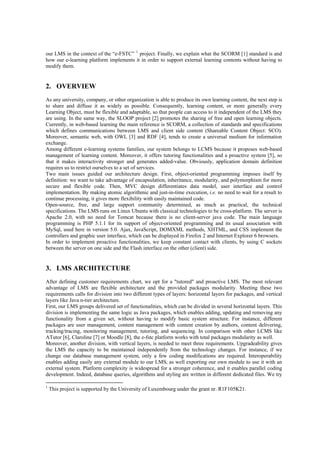 A New Software Architecture for LMS with SCORM Support | PDF