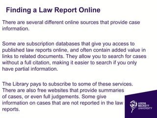 Researching Case Law: Introduction | PPTX