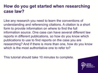 Researching Case Law: Introduction | PPTX