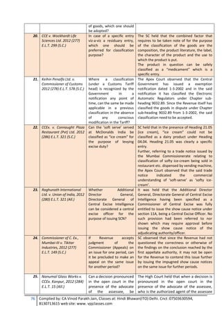 Indirect tax case laws nov 2014 | PDF