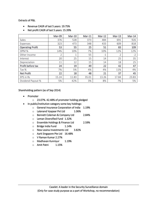 Caselet 3_A leader in the Security Surveillance domain_case study | PDF