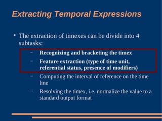 TETI: a TimeML Compliant TimEx Tagger for Italian | PPT