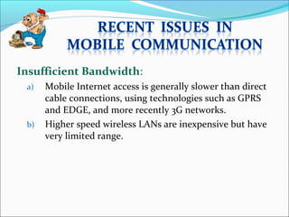 Issues in mobile communication | PPT