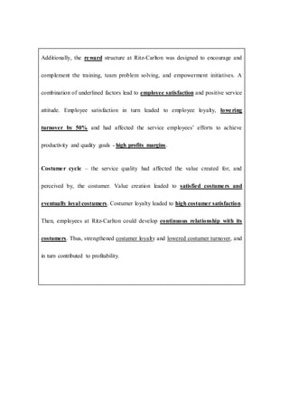 The Ritz-carlton: Using information systems to better serve the ...