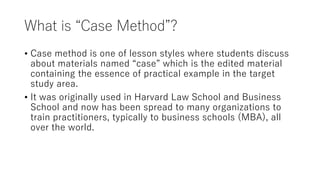 Application of Case Method to Education for Science and Technology ...