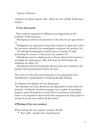 Case method for management training | DOC