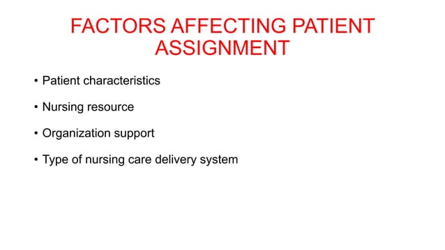 Methods of Patients assignment | PPTX