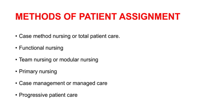 Methods of Patients assignment | PPTX