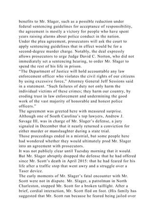 CASE MICHAEL T. SLAGER (Former North Charleston, S.C. Police Offi.docx
