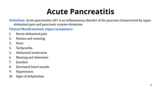 Case on Acute pancreatits / PharmD / Case presentations / ppt | PPTX