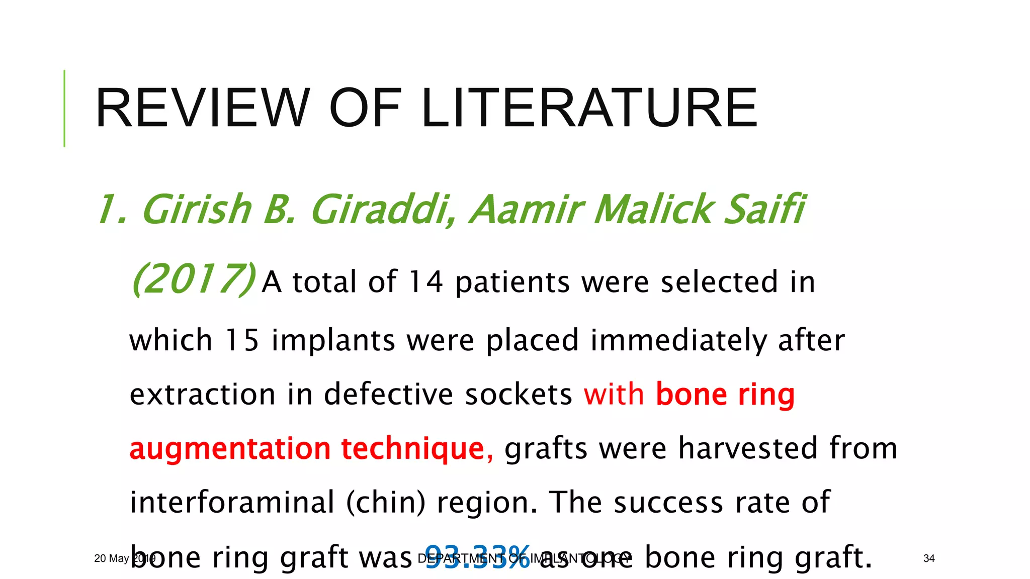 Case of immediate implant placement using bone ring technique | PPTX ...