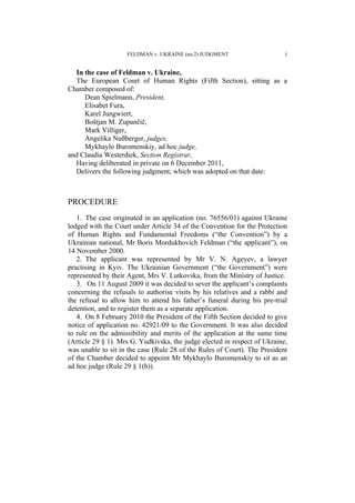 Case of feldman v. ukraine (no. 2) | DOC