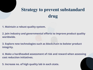 substandard drugs in last 20 years in India | PPTX