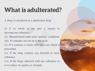 substandard drugs in last 20 years in India | PPTX