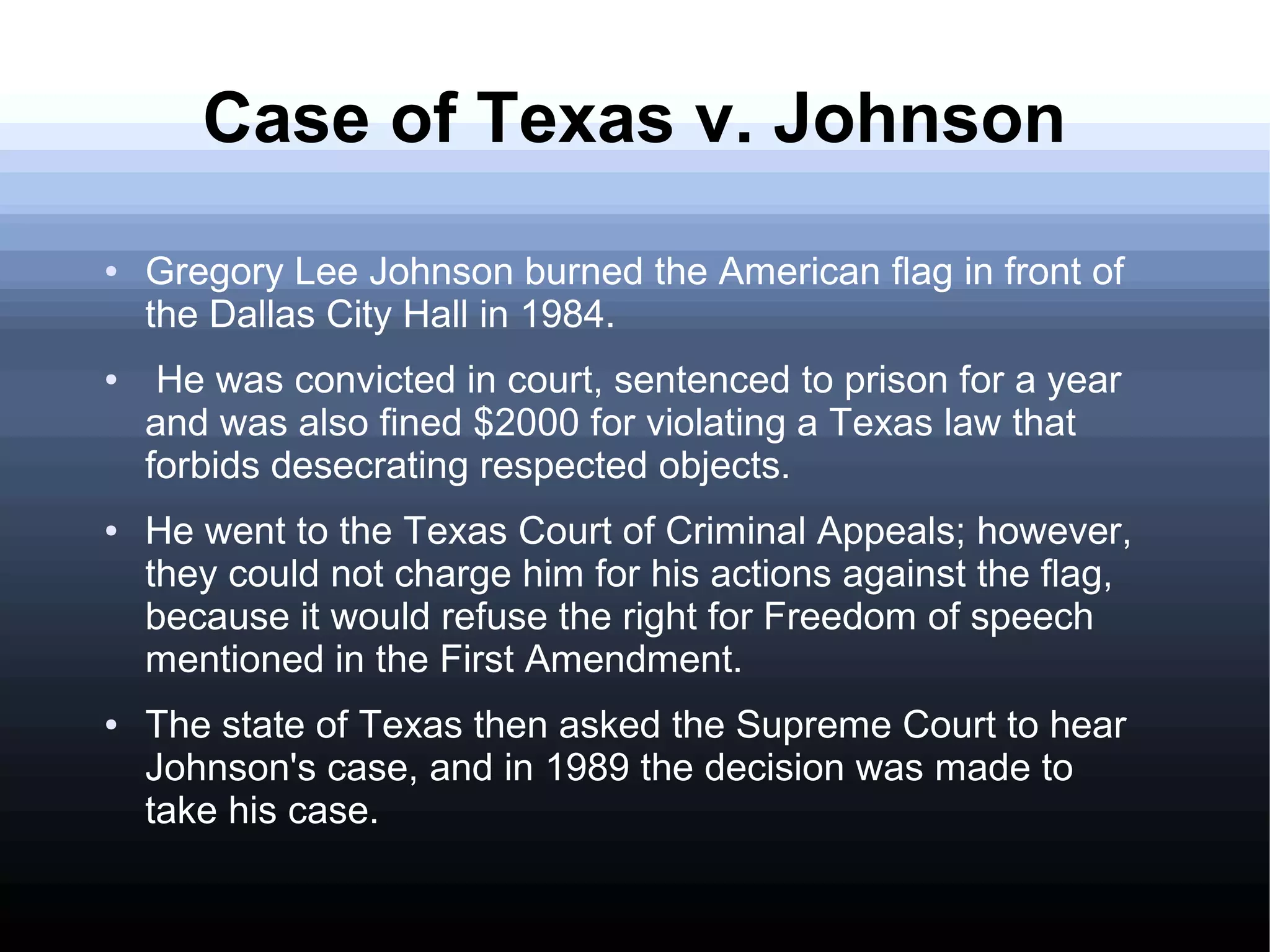 Case of texas v. johnson | PPT