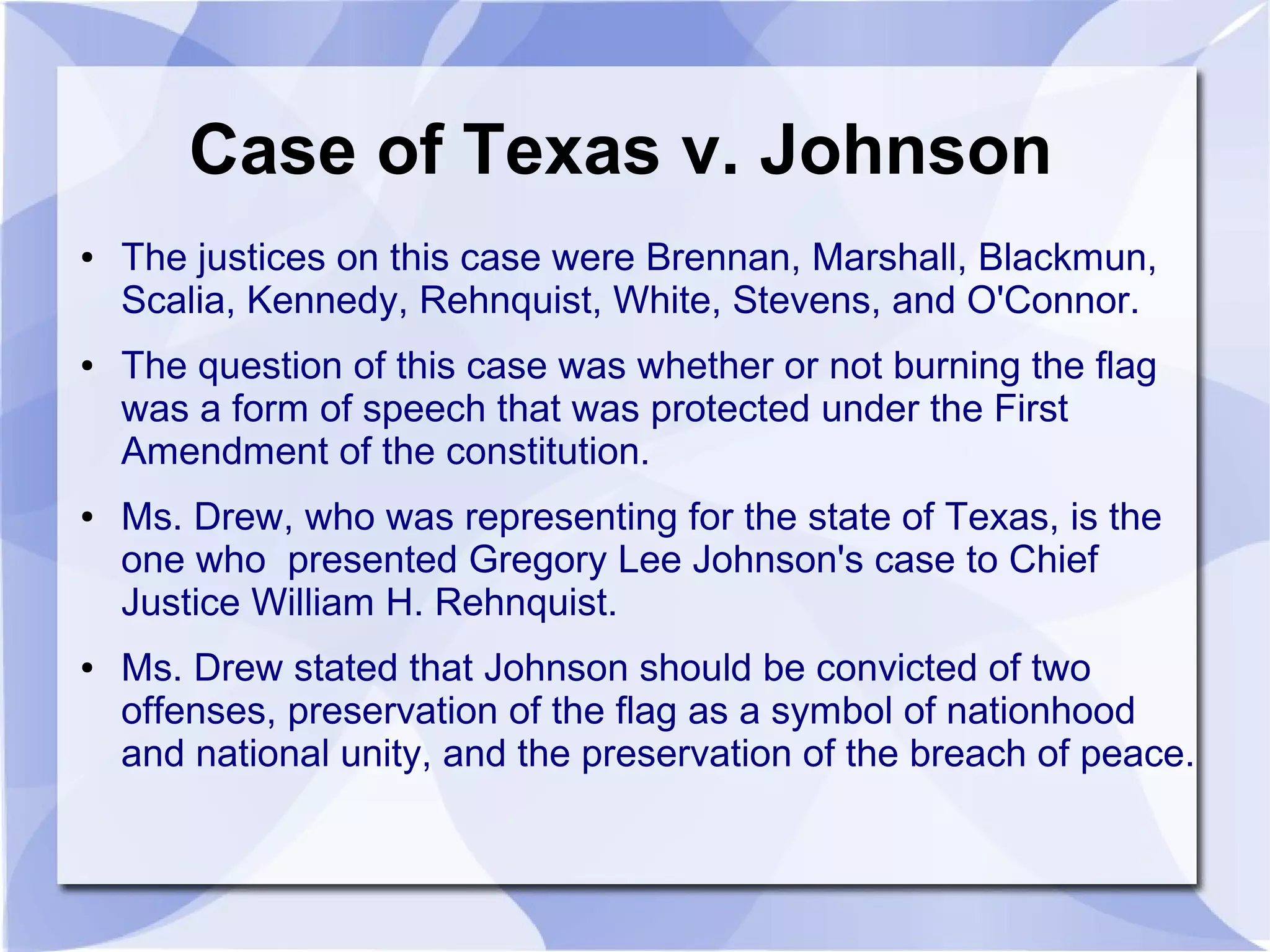Case of texas v. johnson | ODP