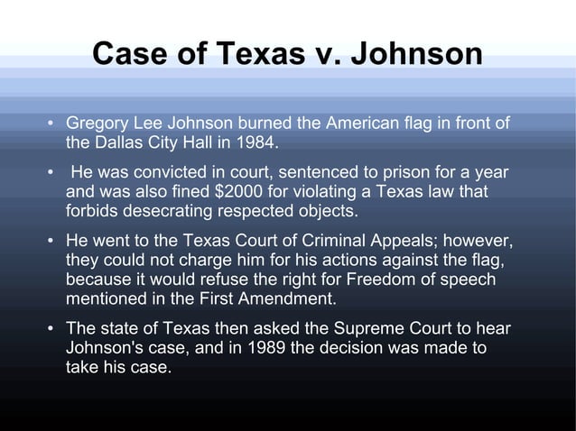 Case of texas v. johnson | PPT