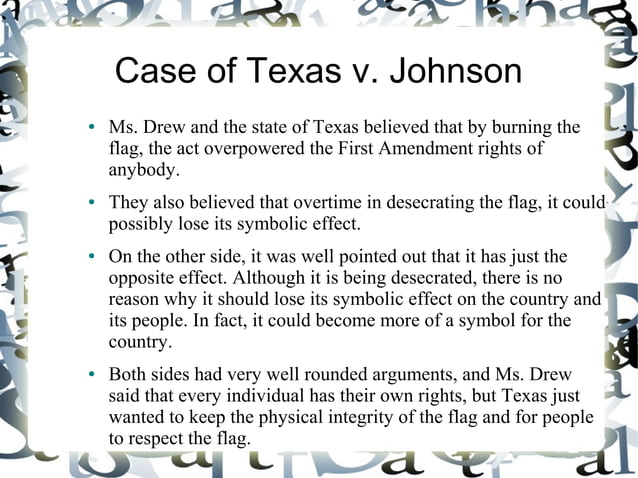 Case of texas v. johnson | PPT