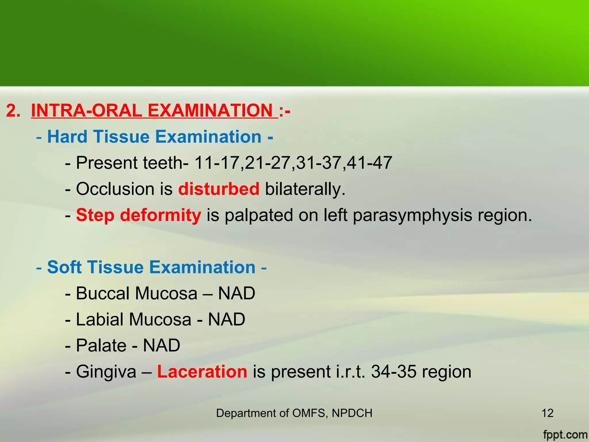 Case of trauma(Mandibular Left Parasymphysis and Right Angle Fracture ...