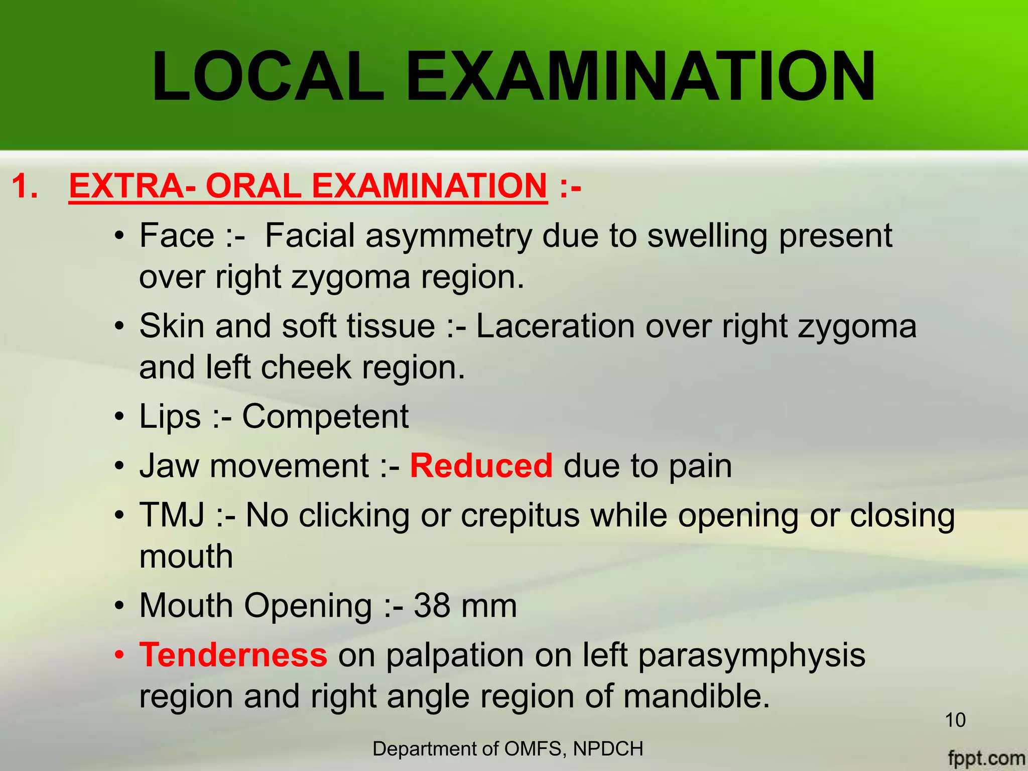 Case of mandibular parasymphysis and angle fracture | PPT