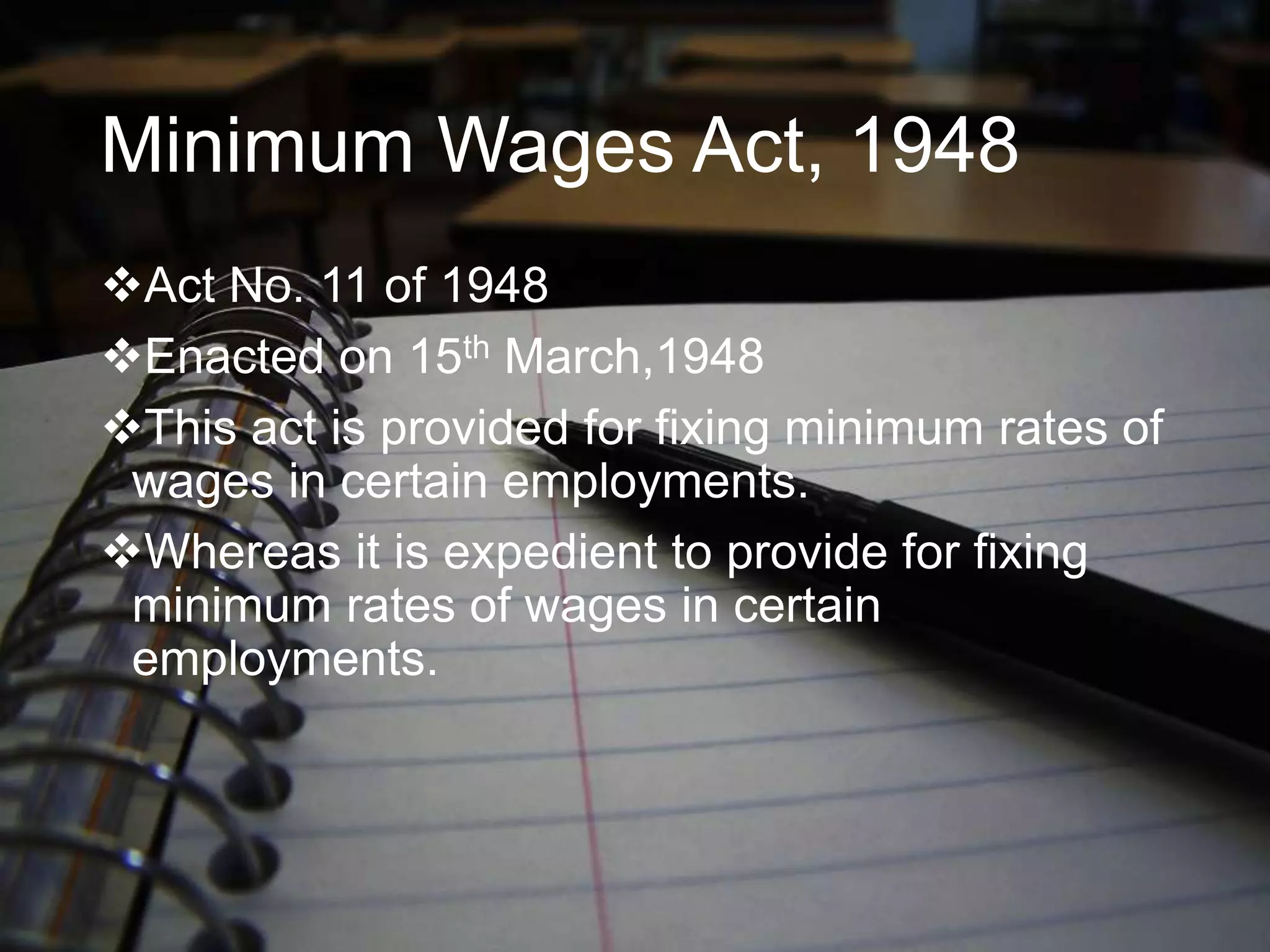 Case on fixation of minimum wages under – | PPTX