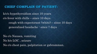 Case on hypothyrodism.pptx. SOAP NOTESSS | PPTX