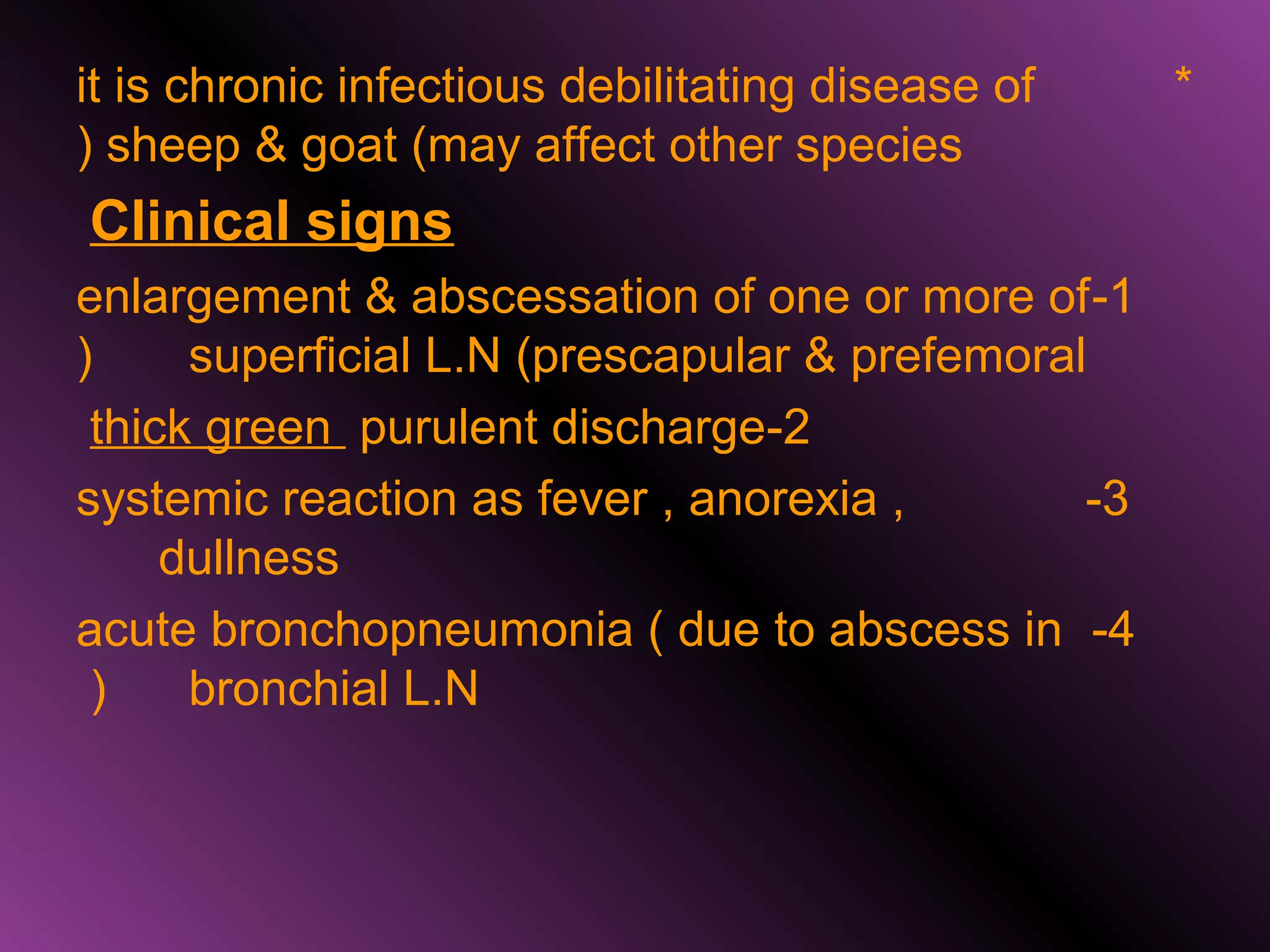Caseous lymphadenitis | PPS