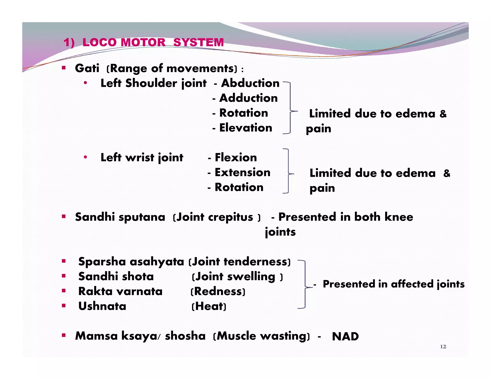 Clinical Presentation on Rheumatoid Arthritis (Amavata) | PDF