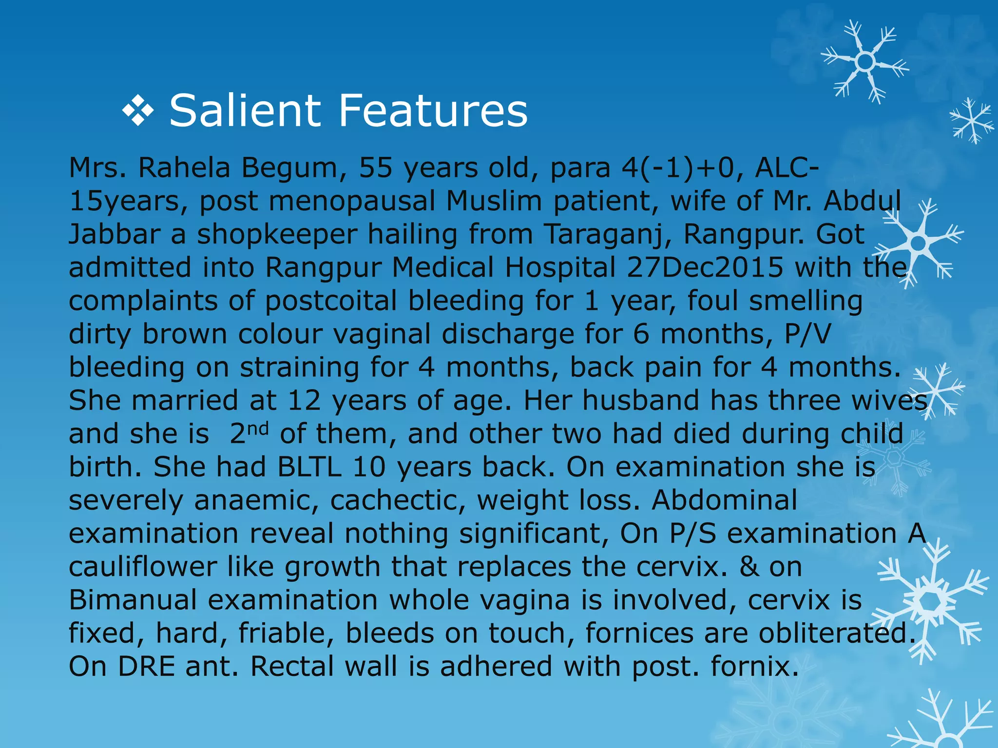 CA Cervix Case presentation | PPTX