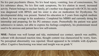 case presentation on case history and mse | PPT