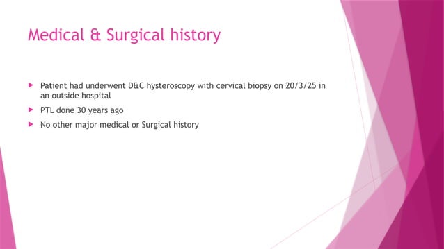 CASE PRESENTATION of Cancer cervix diagnosis management | PPTX