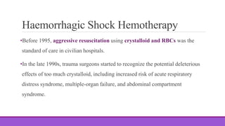 Case presentation on HEMOTHERAPY IN SHOCK- hypovolemia and hemorrhagic ...