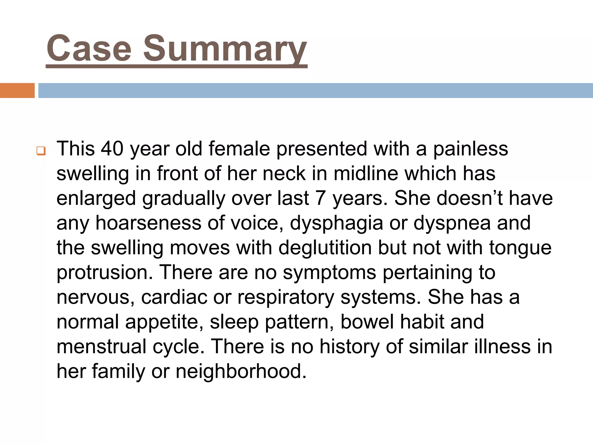 Case Presentation: Thyroid Swelling | PPTX