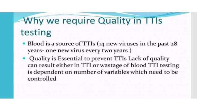 Troubleshooting in Transfusion transmissible infection TTI laboratory | PPTX