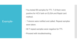 Troubleshooting in Transfusion transmissible infection TTI laboratory ...